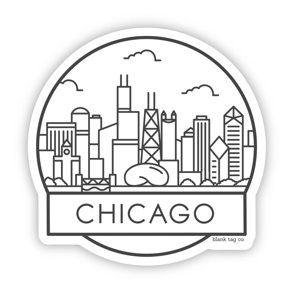 Blank Tag Co.® Waterproof Sticker - Chicago Cityscape