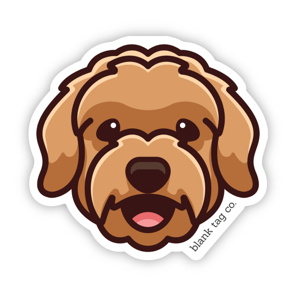 Blank Tag Co.® Waterproof Goldendoodle Face Sticker