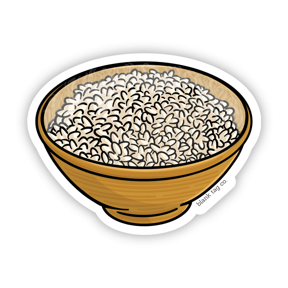 Blank Tag Co.® Waterproof Bowl of Rice Sticker