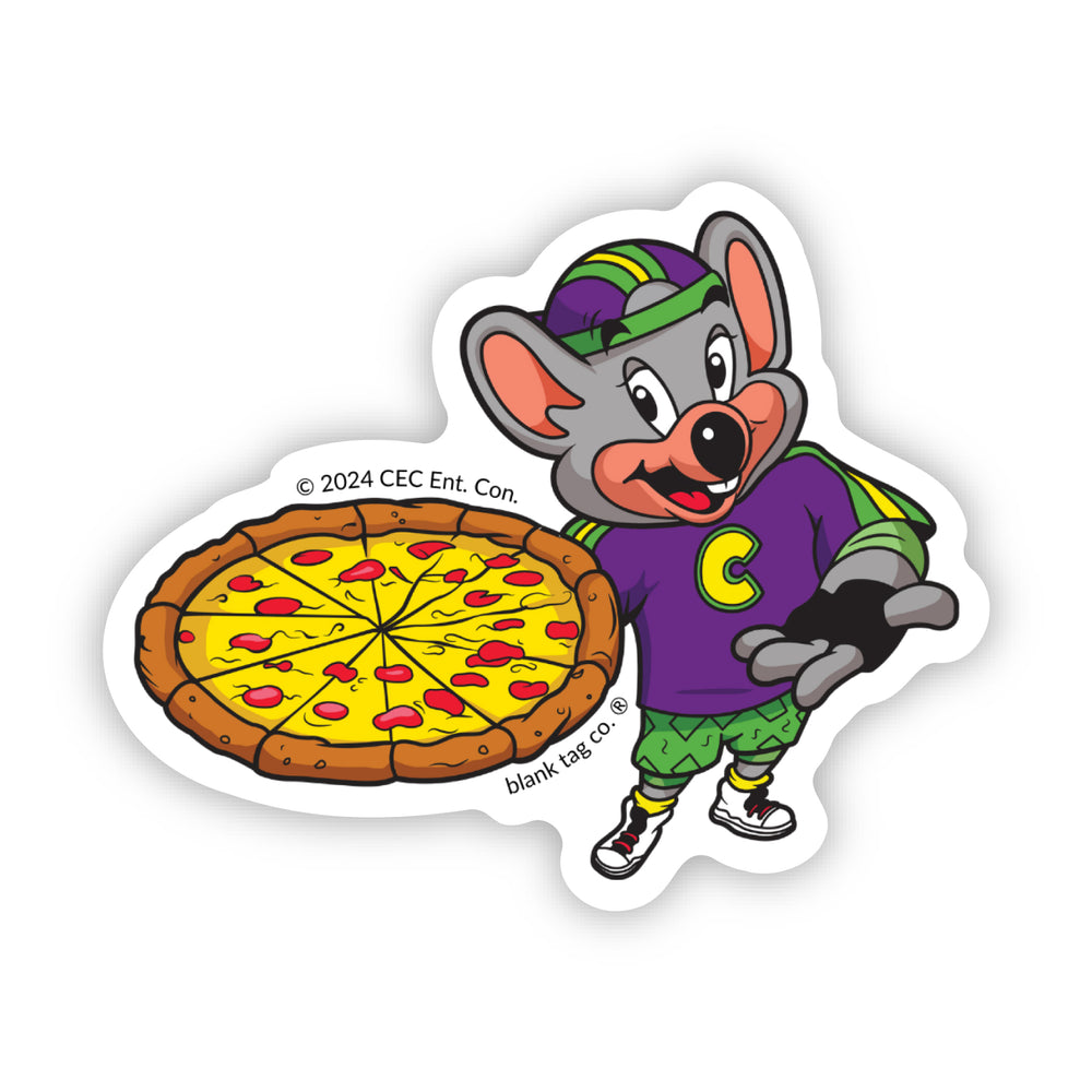 The Chuck E. Cheese with Pizza Sticker