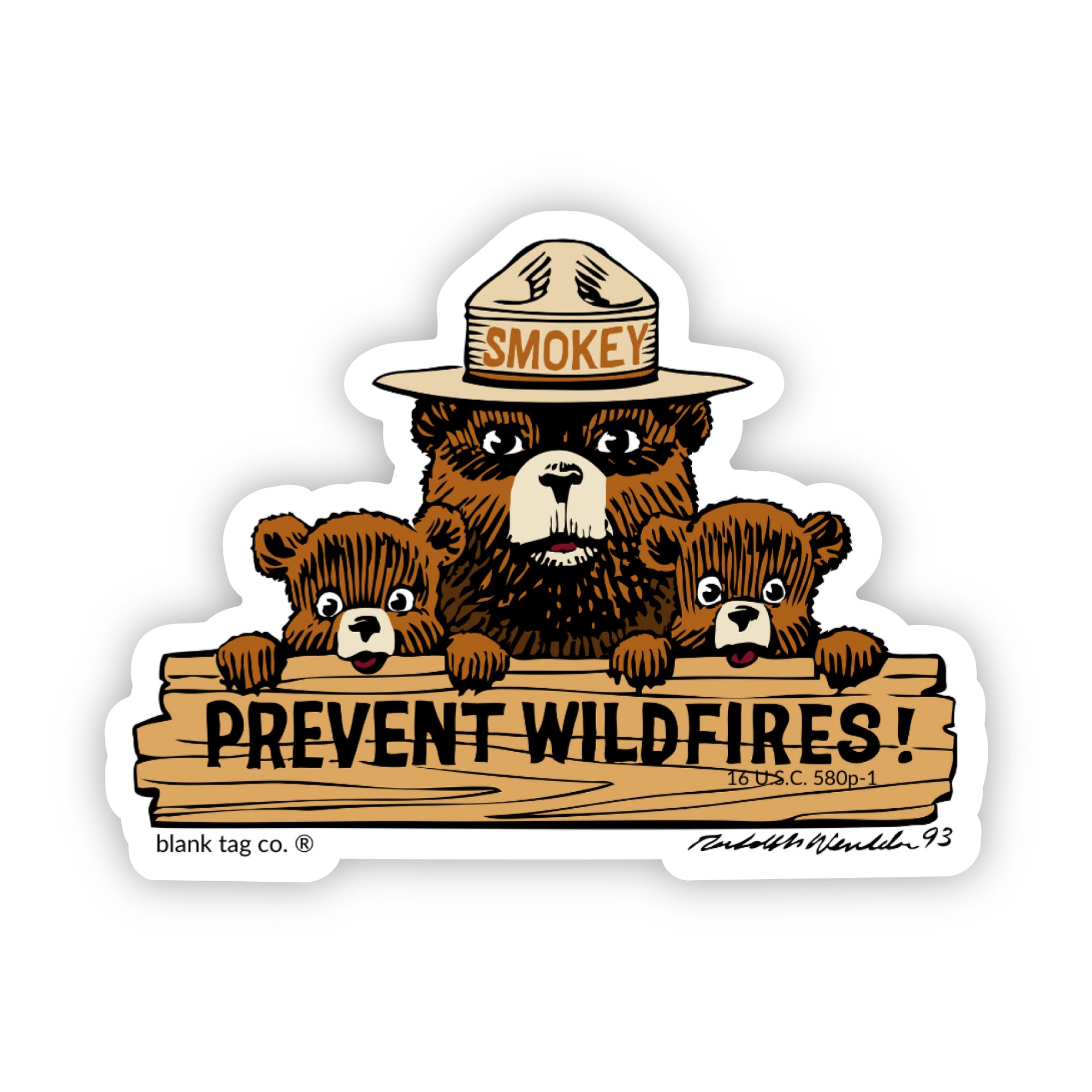 The Classic Prevent Wildfires Sticker