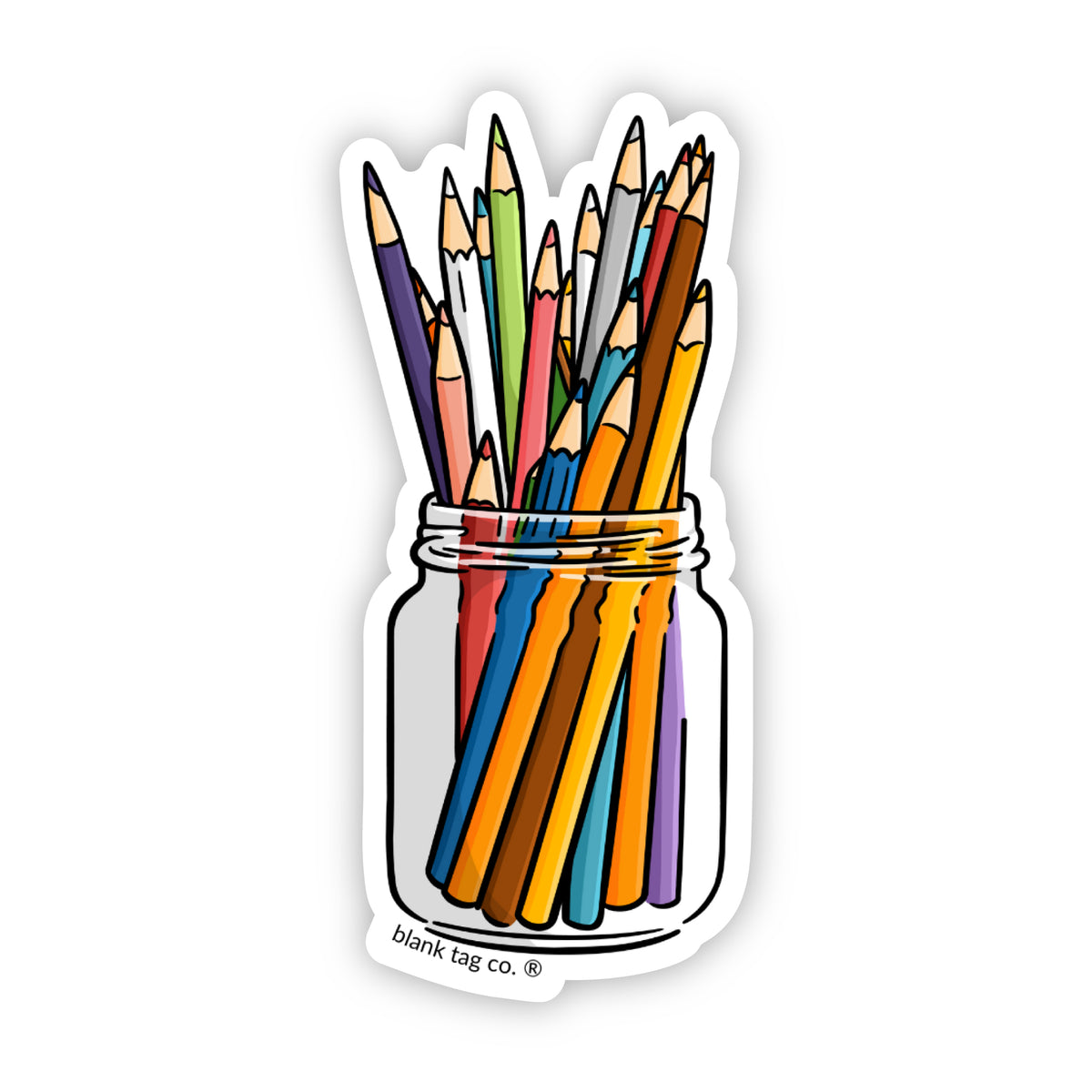 Blank Tag Co.® Waterproof Colored Pencils Sticker