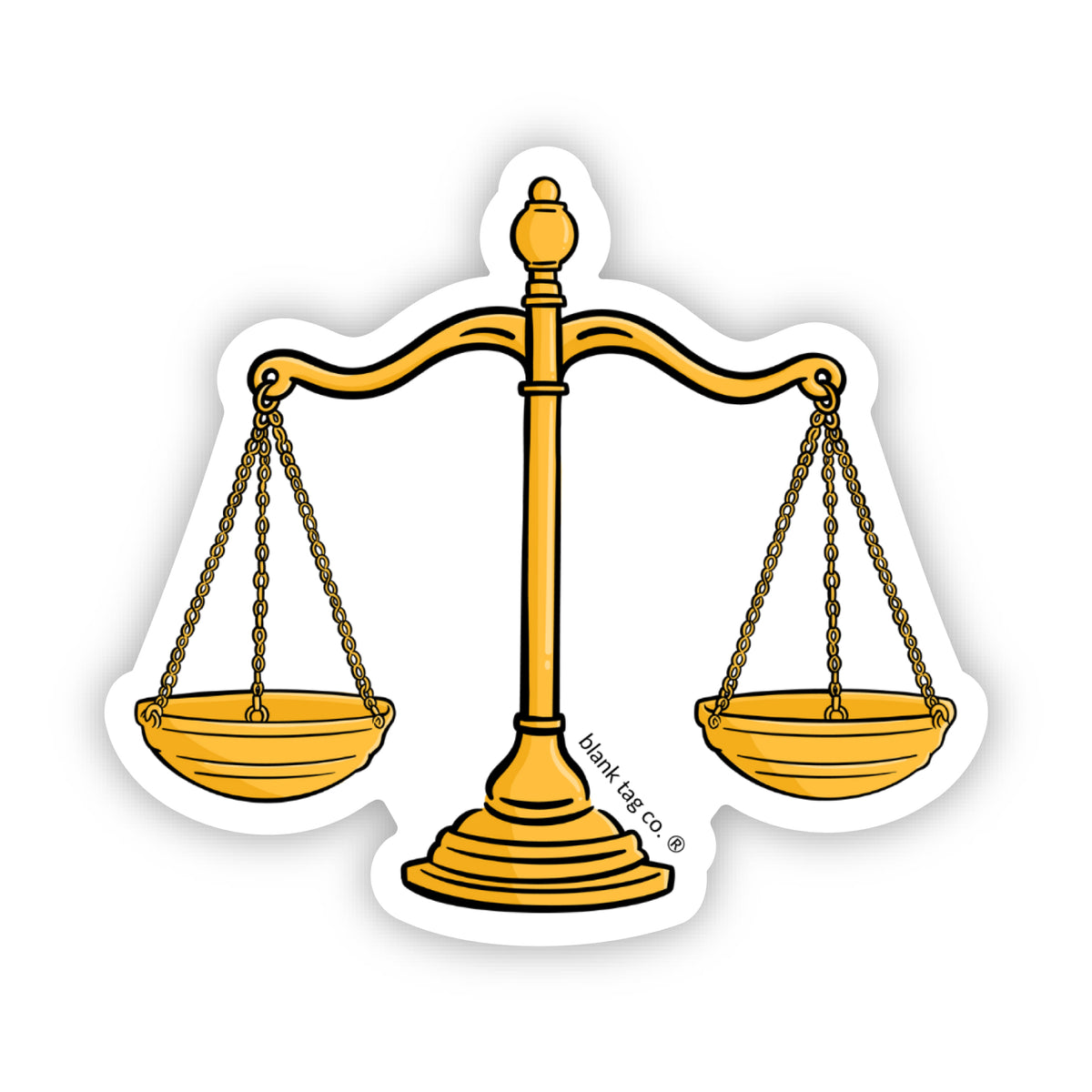 Blank Tag Co.® Waterproof Scales of Justice Sticker