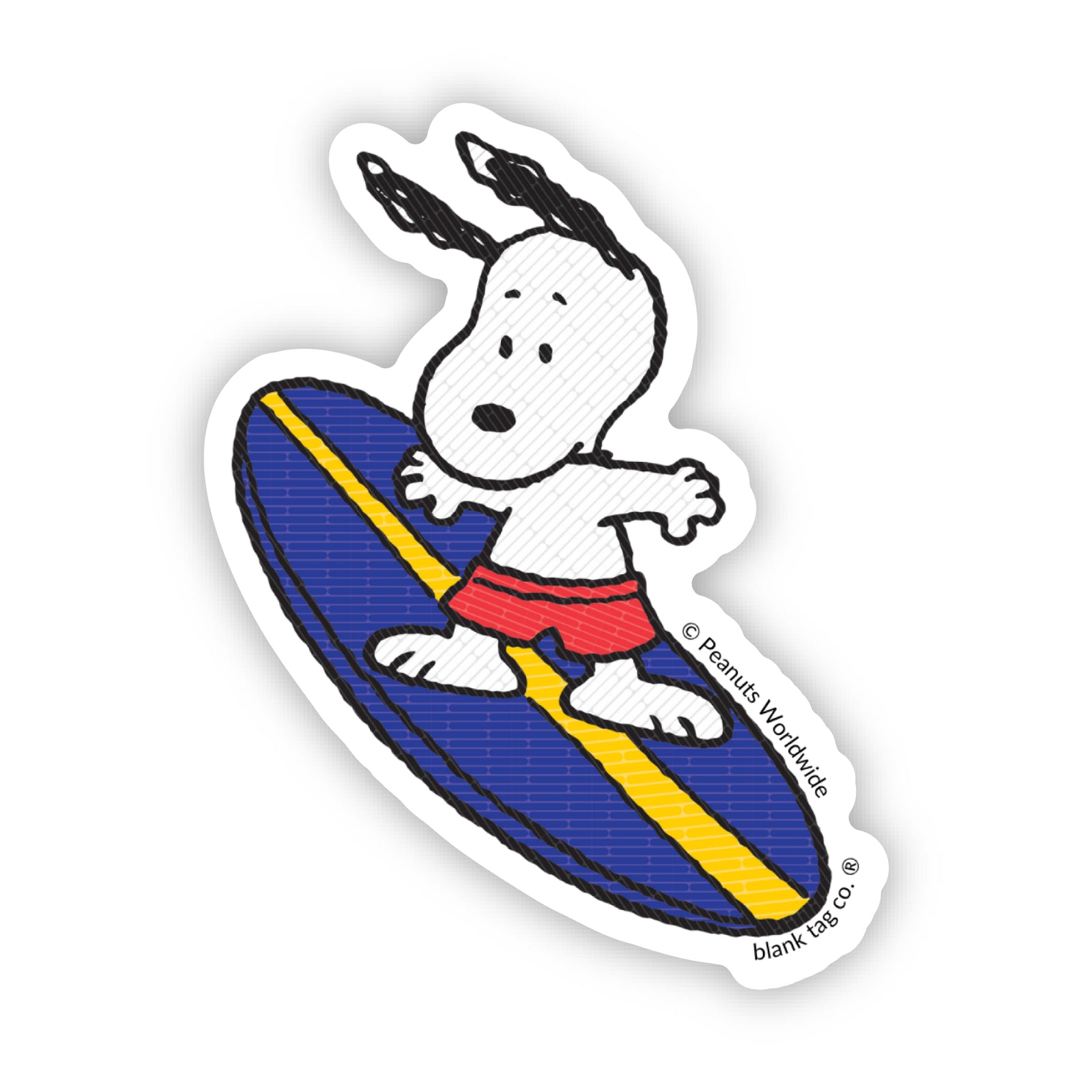 Peanuts® Waterproof Sticker - Surfing Snoopy
