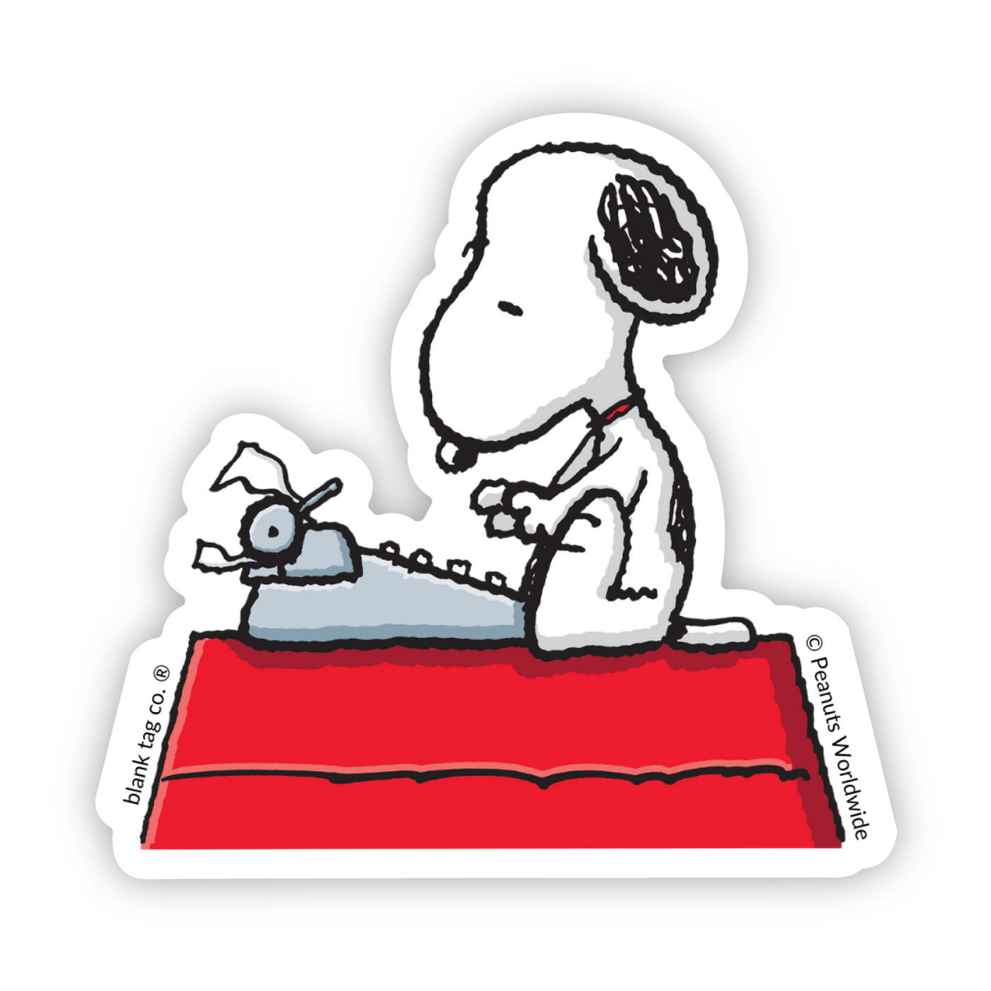 The Typing Snoopy Sticker | Peanuts® Stickers