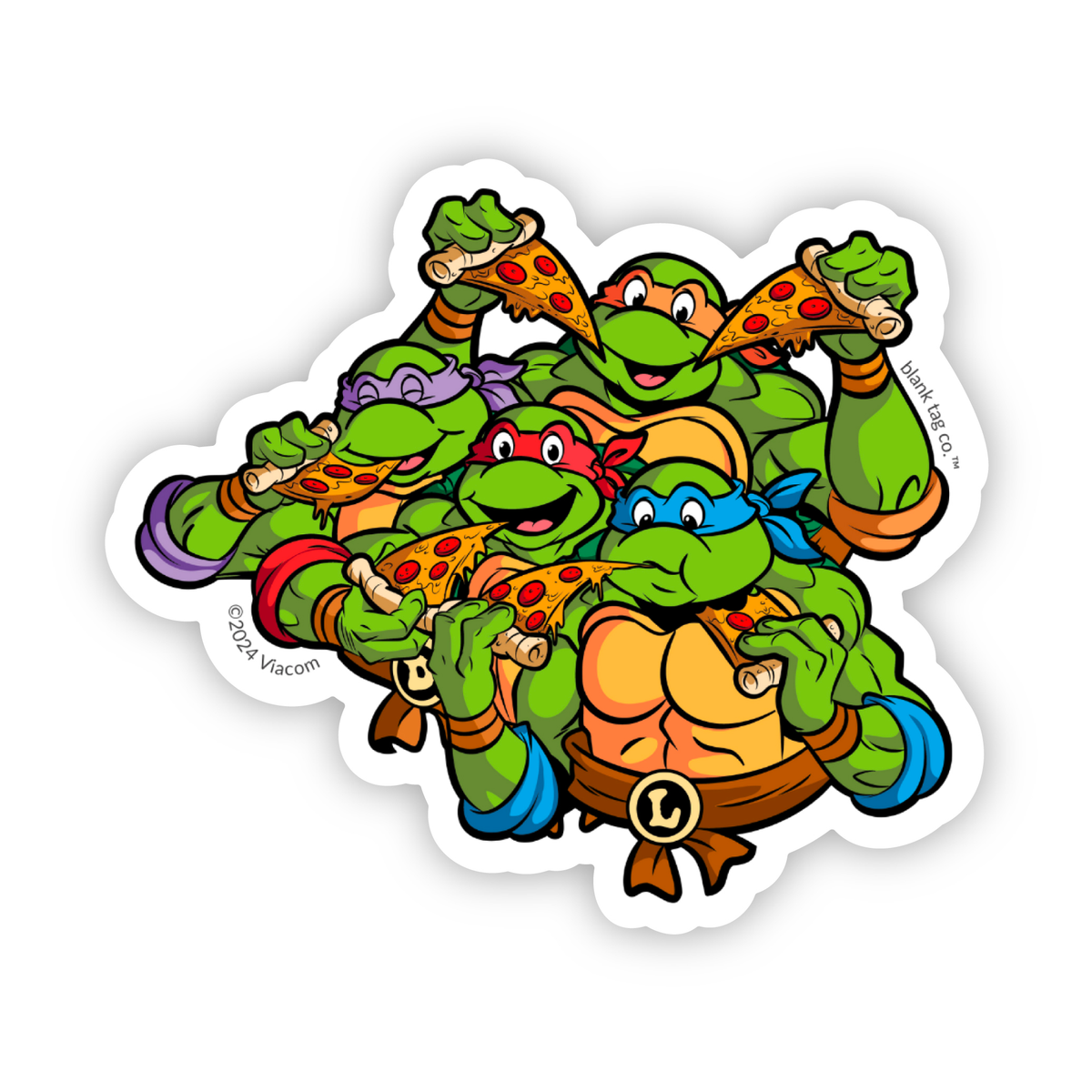 The TMNT Eating Pizza Sticker